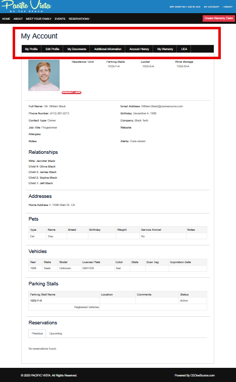 My Account Page | CEOneSource Support